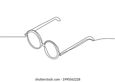 Continuous One Line Eyeglasses Silhouette On Stock Vector (Royalty Free ...