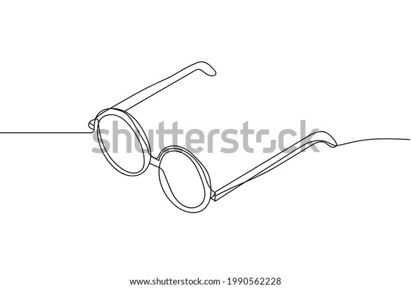 Continuous One Line Eyeglasses Silhouette On Stock Vector (Royalty Free ...