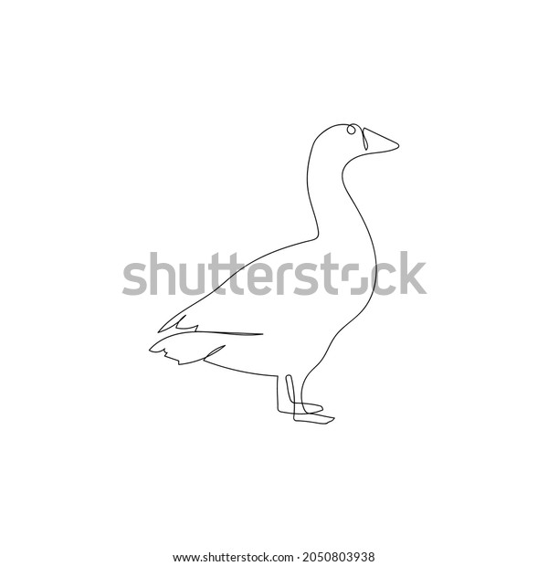 Continuous One Line Goose Continuous Line Stock Vector (Royalty Free ...
