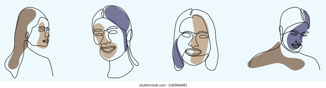 Continuous One Line Hand Drawing Woman Stock Vector (Royalty Free ...