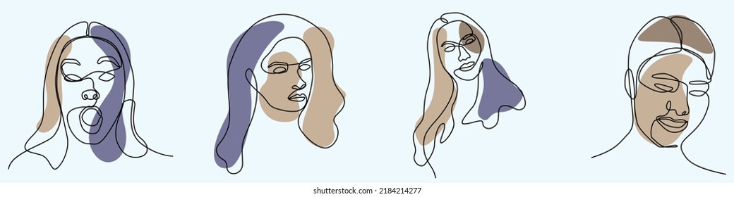 Continuous One Line Hand Drawing Woman Stock Vector (Royalty Free ...
