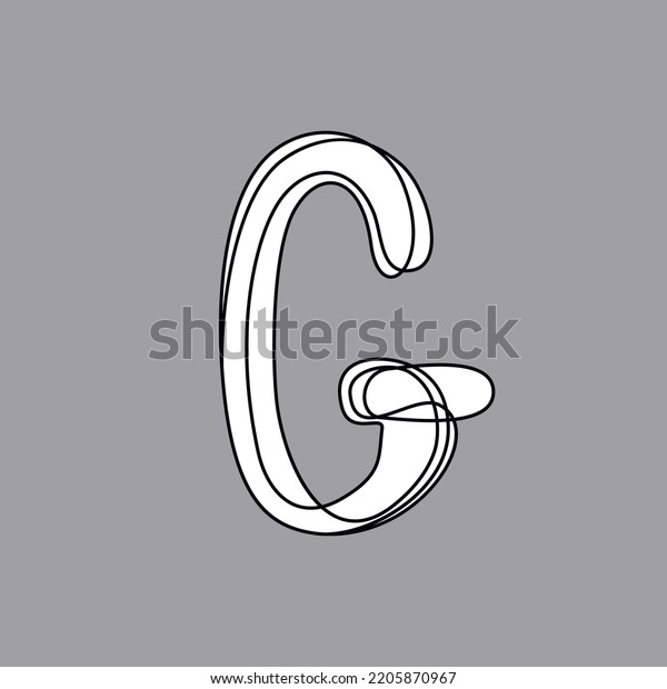 Continuous Thin Line Letter G Vector Stock Vector (Royalty Free ...