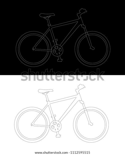 Contour Bike Realistic Vector Illustration Isolated Stock Vector ...