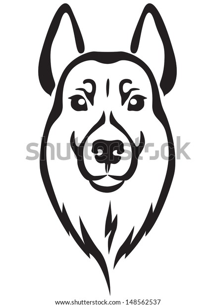 Contour Dogs Head Full Face 스톡 벡터(로열티 프리) 148562537 | Shutterstock