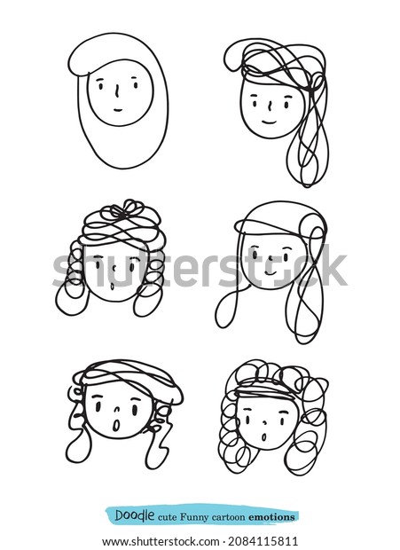 Contour Drawing Face Abstract Continuous One Stock Vector (Royalty Free ...