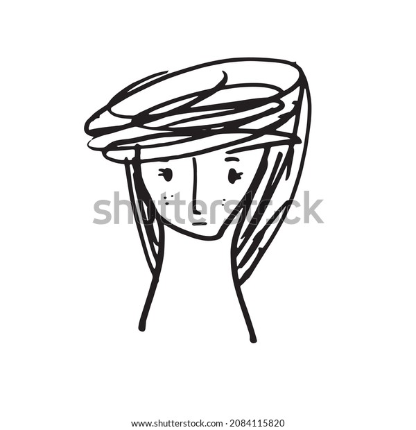 Contour Drawing Face Abstract Continuous One Stock Vector (Royalty Free ...