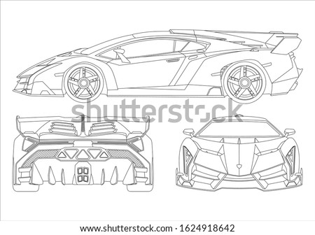 Lamborghini Drawing Outline | Free download on ClipArtMag