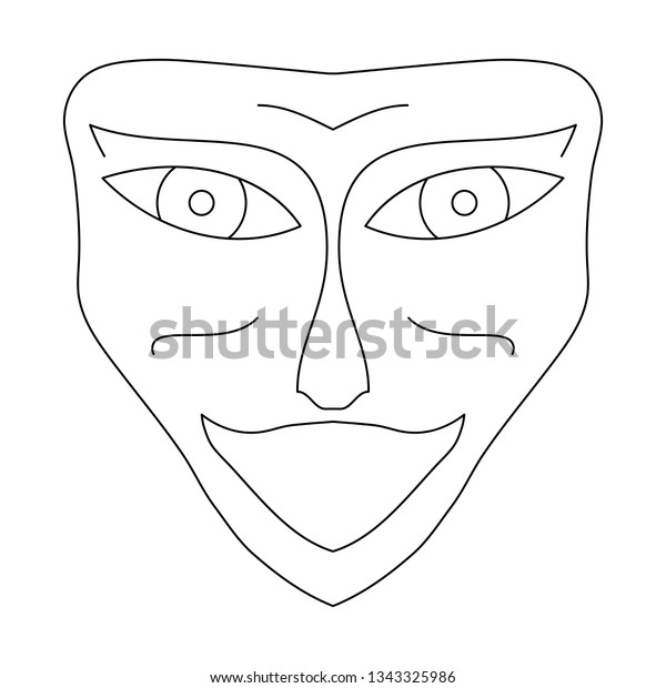 Contour Face Drawing Sketch Graphic Cartoon: vector de stock (libre de ...