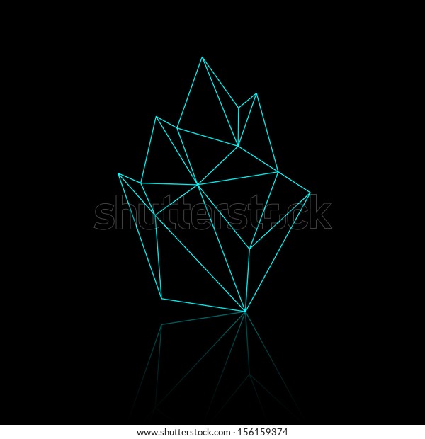 Contour Fire Abstraction Polygonal Geometric Symbol Stock Vector ...