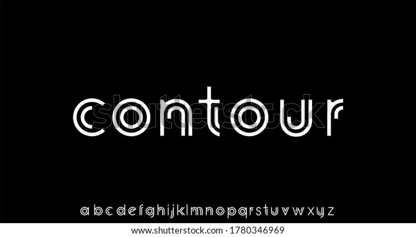 Contour Futuristic Elegant Font Vector Stock Vector (Royalty Free ...