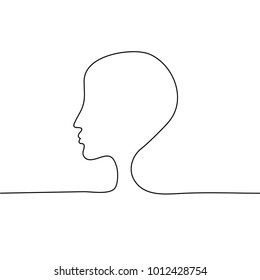 Contour Head Human Sign Stock Vector (Royalty Free) 1012428754 ...