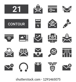 Contour Icon Set Collection 21 Filled Stock Vector (Royalty Free ...