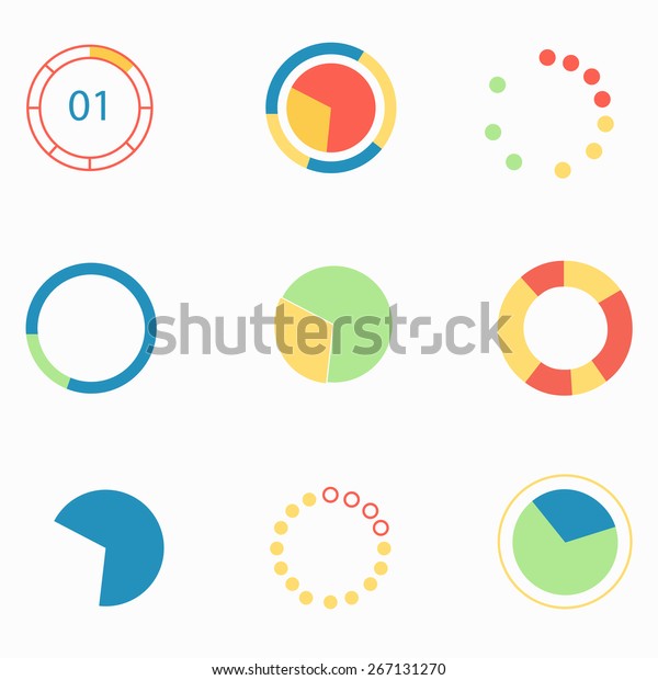 Contour Icons Set Circle Diagram Business Stock Vector (Royalty Free ...