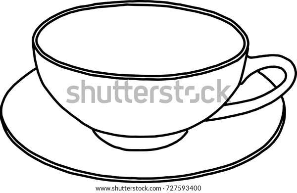 Contour Image Cup Handdraw Sketch Doodle Stock Vector (Royalty Free ...