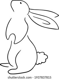 Contour Linear Graphic Image Rabbit On Stock Vector (Royalty Free ...