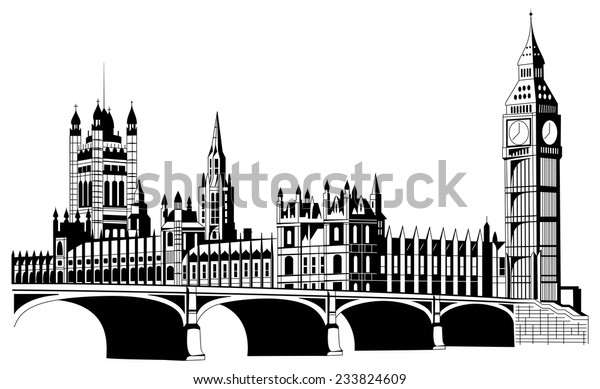 Contour London City Vector Stock Vector (Royalty Free) 233824609