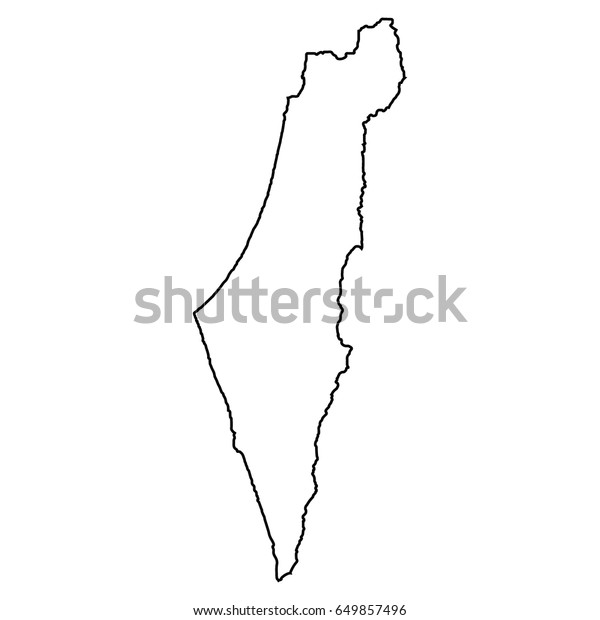 Contour Map Israel On White Background Stock Vector (Royalty Free ...