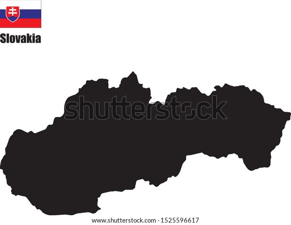 Contour Map Slovakia On White Background Stock Vector (Royalty Free ...