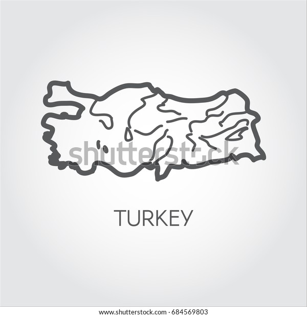 Contour Map Turkey Country Shape Some Stock Vector (Royalty Free) 684569803