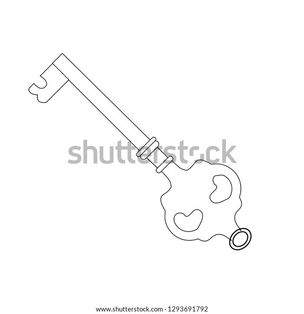Contour Sketch Simple House Key Long Stock Vector (Royalty Free ...