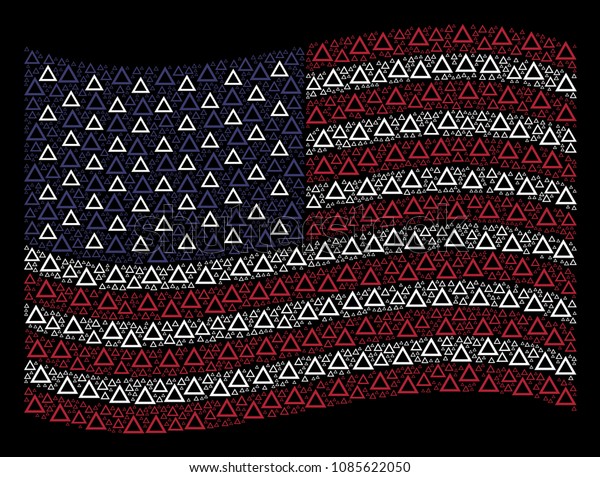 Contour Triangle Symbols Composed Into Waving Stock Vector (Royalty ...