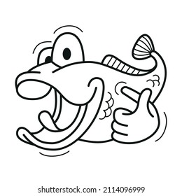 Contour Vector Illustration River Fish Stock Vector (Royalty Free ...
