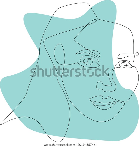 Contour Womans Face One Line Stock Vector (Royalty Free) 2019456746 ...