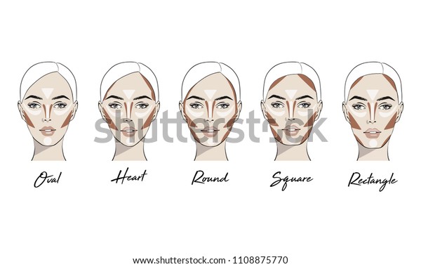 Composición de diferentes tipos de cara de mujer. Conjunto vectorial de ...