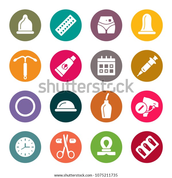 Contraception Methods Icon Set Stock Vector (Royalty Free) 1075211735 ...