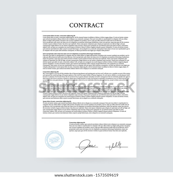 Contract Agreement Paper Blank Seal Vector Stock Vector (Royalty Free ...