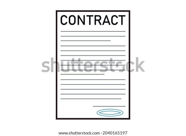 Contract Black Icon On White Background Stock Vector (Royalty Free ...
