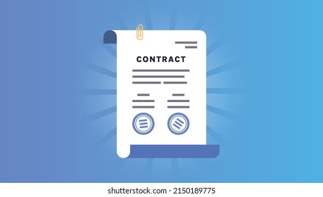 Contract Closing Agreement Paper Digital Signature Stock Vector ...