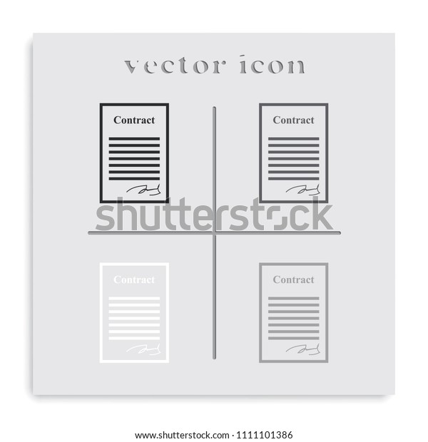 Contract Flat Black White Vector Icon Stock Vector (Royalty Free ...
