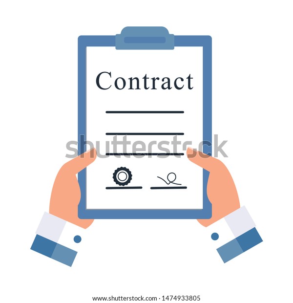 Contract Flat Design White Background Stock Vector (Royalty Free ...