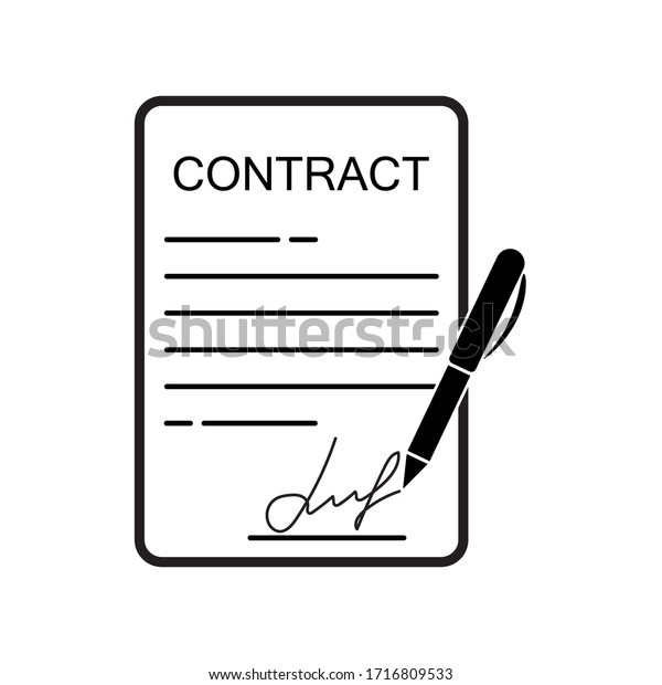 Contract Icon Agreement Signing Vector Design Stock Vector (Royalty ...
