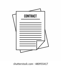 Contract Icon Outline Style On White Stock Vector (Royalty Free) 480955417 | Shutterstock