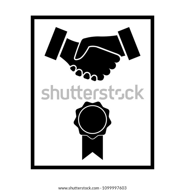 Contract Icon Sealed Official Contract Agreement Stock Vector (Royalty ...