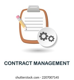 Contract Management Icon 3d Illustration Customer Stock Vector (Royalty ...