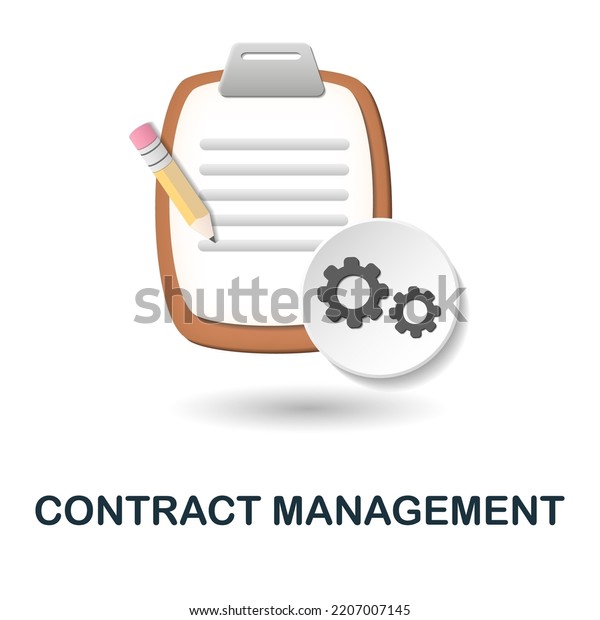 Contract Management Icon 3d Illustration Customer Stock Vector (Royalty ...