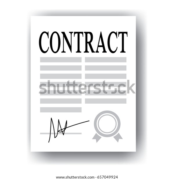 Contract Paper Isolated On White Background Stock Vector (Royalty Free ...