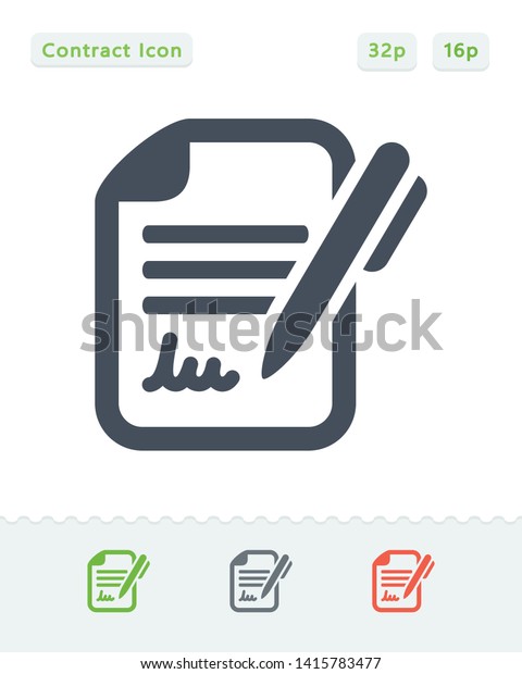 Contract Pen Sticker Icons Professional Pixel Stock Vector (Royalty ...