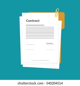 Contract Sign Agreement Document Paper Vector Stock Vector (Royalty ...