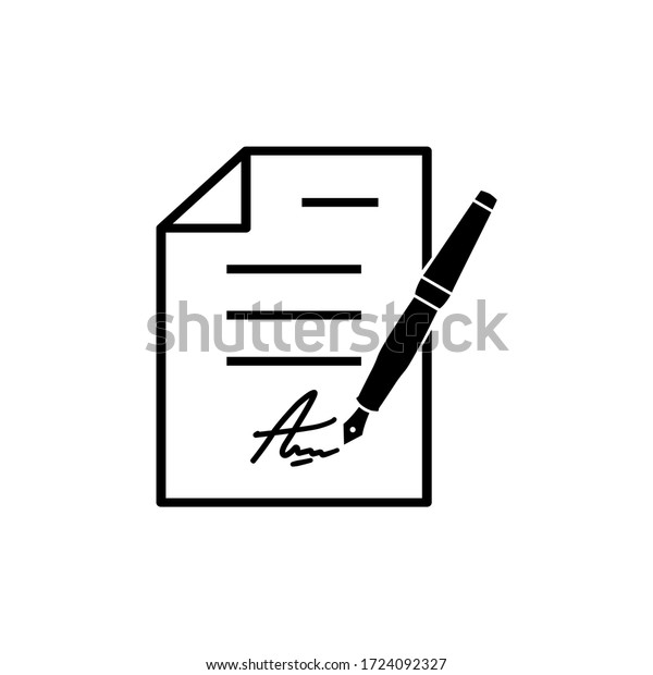 Contract Signing Icon Vector Logo Stock Vector (Royalty Free ...