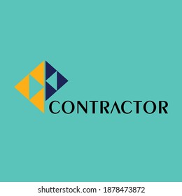 Contractor Logo Design Symbolizing Ones Organization Stock Vector ...