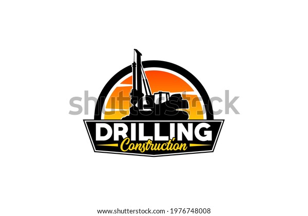 Contractor Trench Digger Drilling Rig Logo Stock Vector (Royalty Free ...