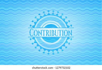 Contribution Water Wave Representation Badge Background Stock Vector ...