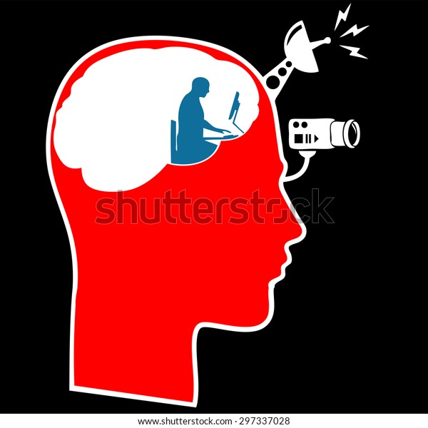 Control Attention Male Head Icon Atention Stock Vector (Royalty Free ...