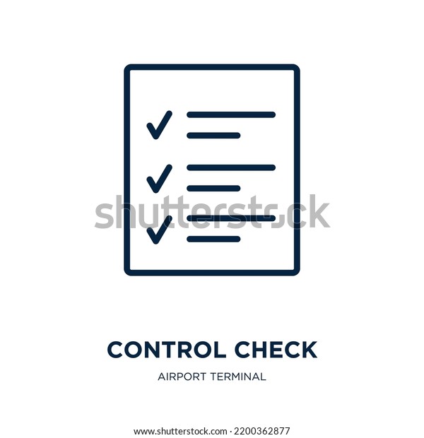 Control Check Icon Airport Terminal Collection Stock Vector (Royalty ...