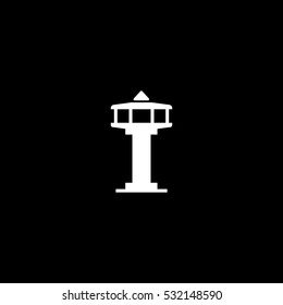 Control Tower Icon On White Background Stock Vector (Royalty Free ...