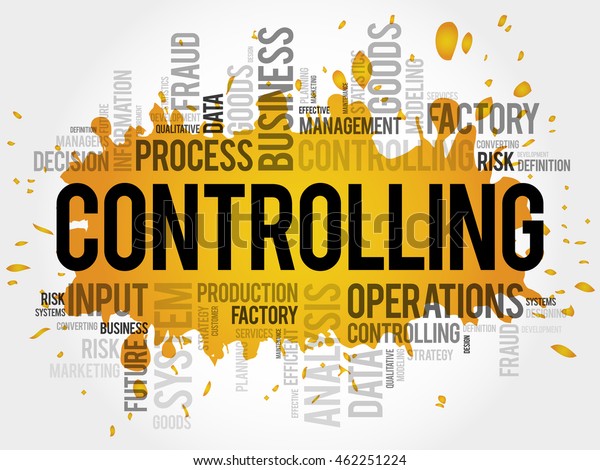 Controlling Word Cloud Collage Business Concept Stock Vector (Royalty ...